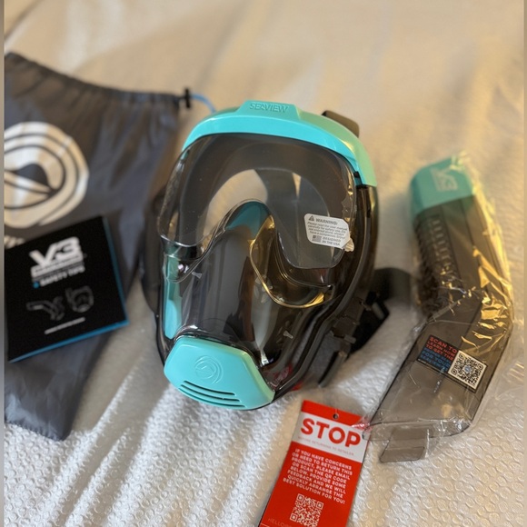 seaview | Swim | Full Face Snorkel Mask Aqua | Poshmark
